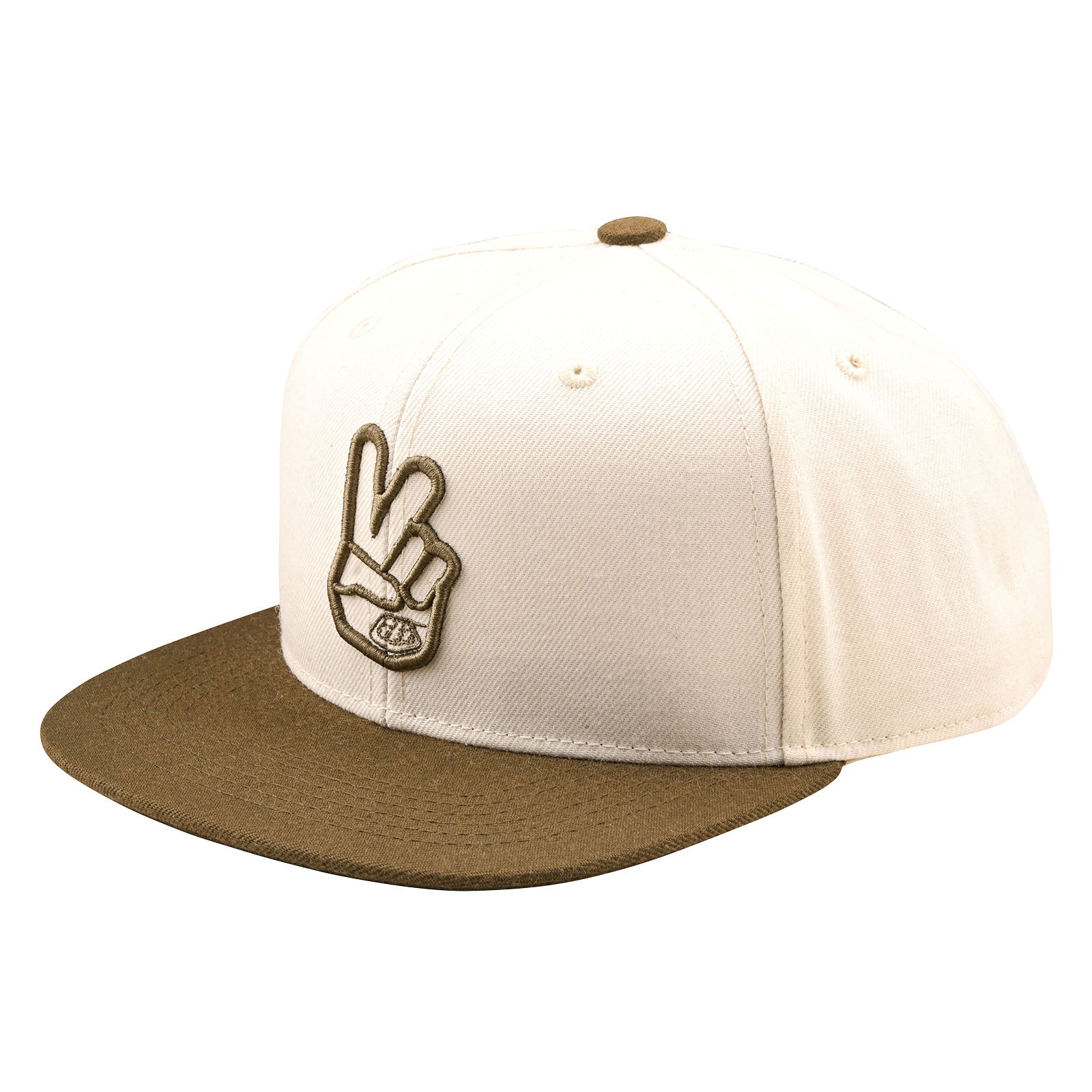 Flat Bill Snapback Peace Vintage Weiß/Olive – Troy Lee Designs EU